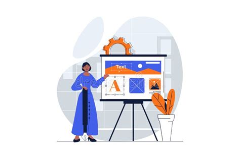 Web Development Concept With Character Scene Vector Illustration Stock