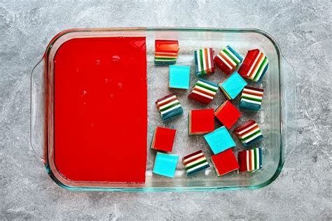 Homemade Rainbow Jello Cubes