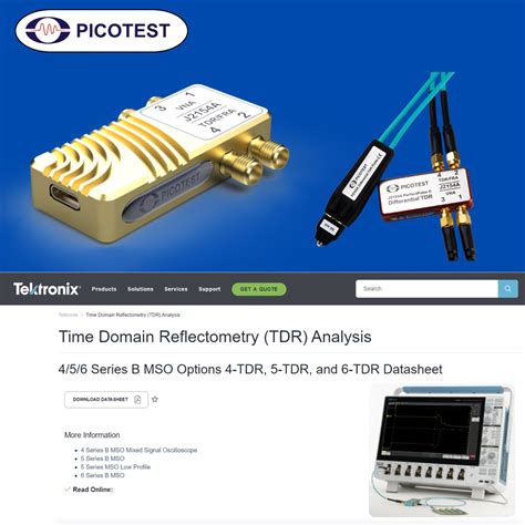 Optimizing TDR Measurements Picotest Solutions Integrated With Tektronix Oscilloscopes Picotest