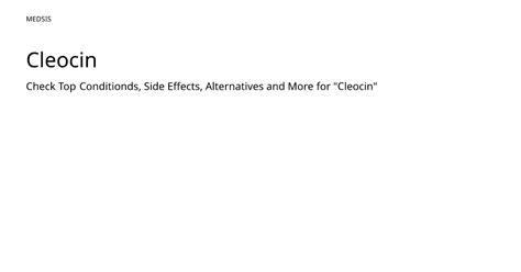 Cleocin Meds Is