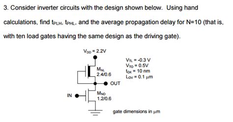 Solved Consider Inverter Circuits With The Design Shown Chegg Com