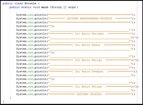 Contoh System Out Println Materi Java Pemula
