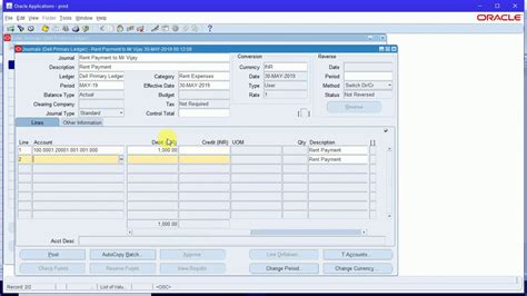 Manual Journal Entries In Oracle Erp R12 Youtube