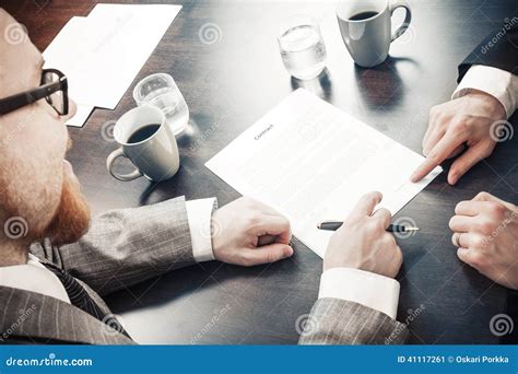 Contract Stock Image Image Of Sitting Teamwork Explaining 41117261