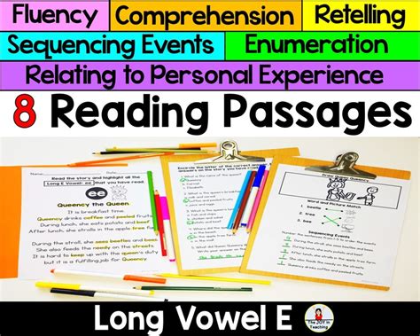 Long Vowel E Reading Comprehension Passage Etsy