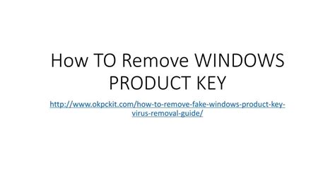 PPT How TO Remove WINDOWS PRODUCT KEY PowerPoint Presentation Free Download ID 7432398