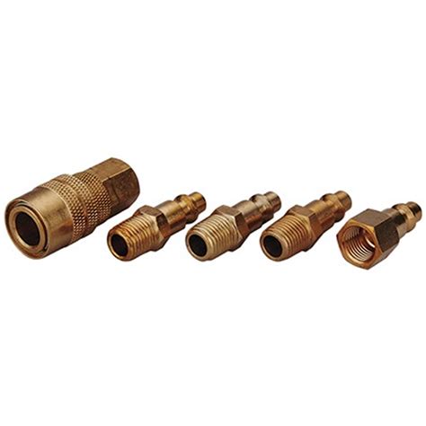 5 Piece Brass Quick Coupler Set