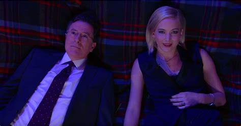 Jennifer Lawrence On Stephen Colbert December 2015 Popsugar Celebrity