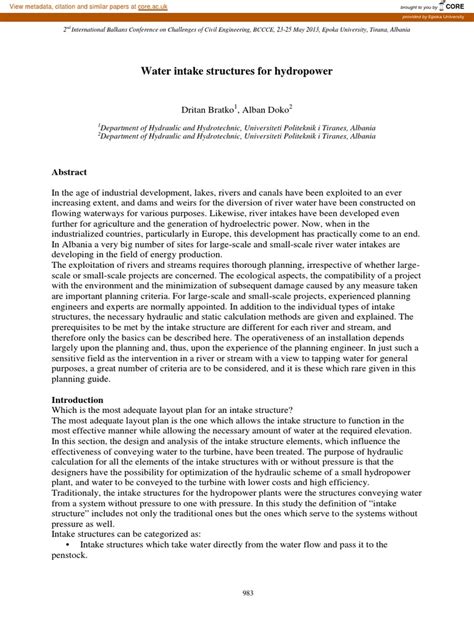 Intake Submergence Pdf