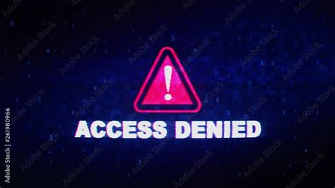 Vidéo Stock Access Denied Text Digital Noise Glitch Effect Tv Screen