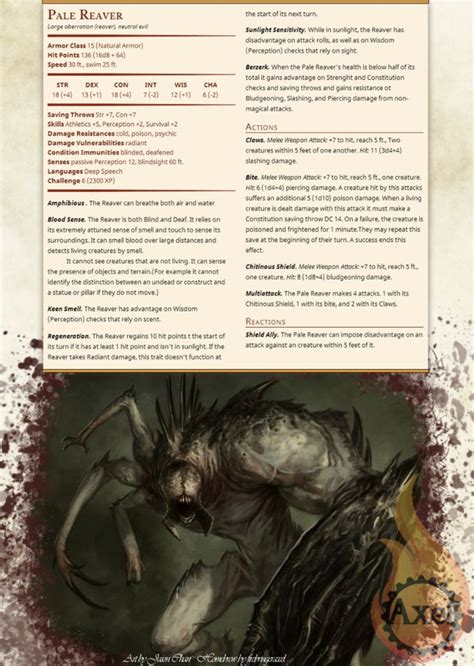 The Pale Reaver Dandd Dungeons And Dragons Dnd Dragons Dnd Monsters