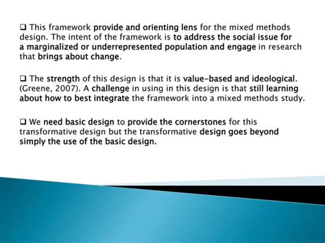 Research Methodology The Transformative Design Pptx Science