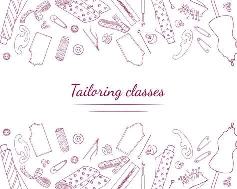 Tailoring Courses Banner Template Hand Drawn Sewing Elements Sewing Course For Beginners Tailoring Courses Banner Template Hand Drawn Sewing Elements Sewing Course For Beginners