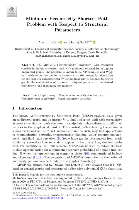 Pdf Minimum Eccentricity Shortest Path Problem With Respect To