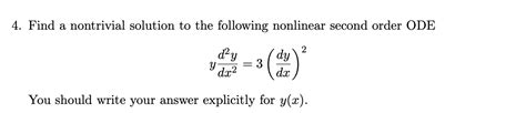 Solved 4 Find A Nontrivial Solution To The Following