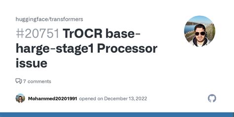 trocr base harge stage1 processor issue · issue 20751 · huggingface transformers · github