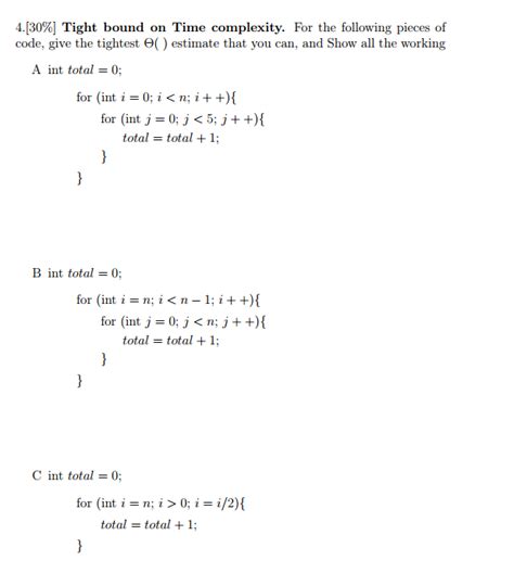 Solved Tight Bound On Time Complexity For The Chegg