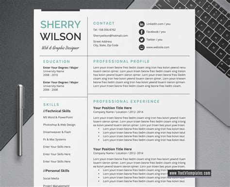 CV Templates Without Photo MS Word TheCVTemplates Com