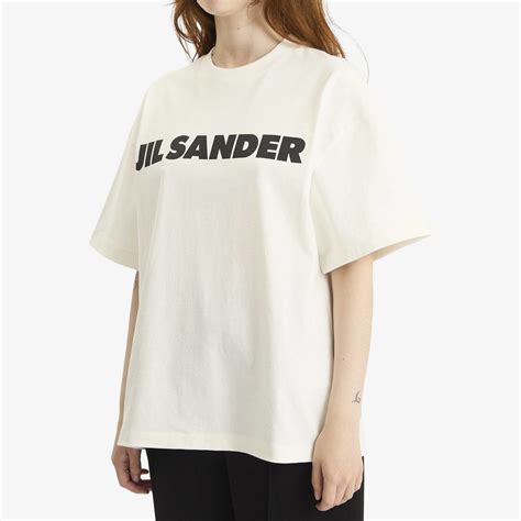 Jil Sander Womens Logo T Shirt In Porcelain Jil Sander