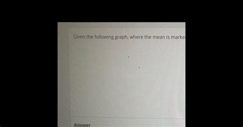 [answered] given the following graph where the mean is marke answer