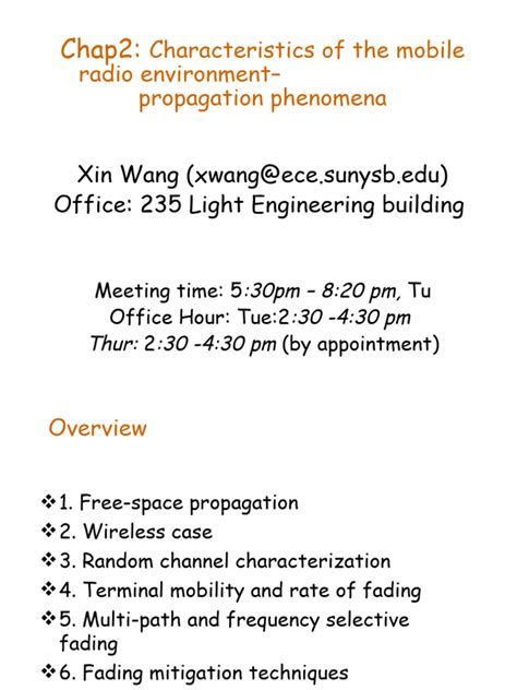 Lec2 Characteristics Of The Mobile Radio Environment Propagation Phenomena Pdf Decibel