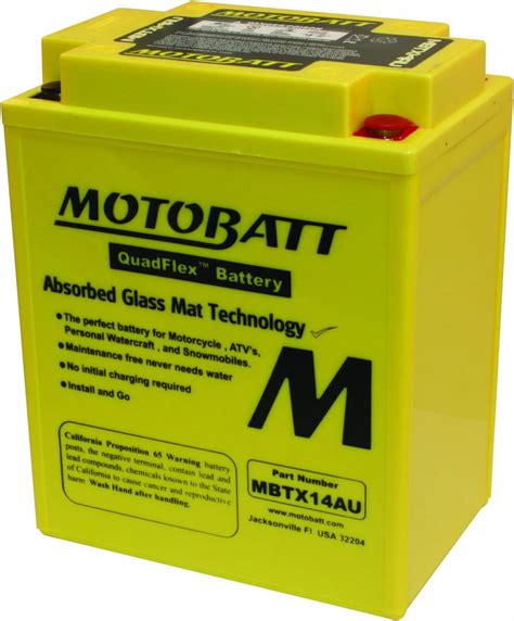 Motobatt Mbtx14au 165ah 250 Cca Agm Powersports Battery Replaces