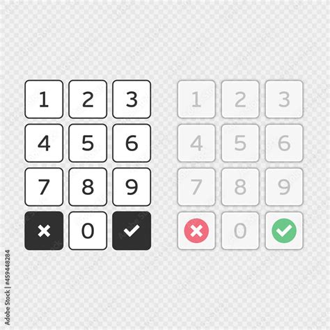 Keypad Entry Set Digital Keypad Keyboard Dialer Access Vector Illustration Buttons With
