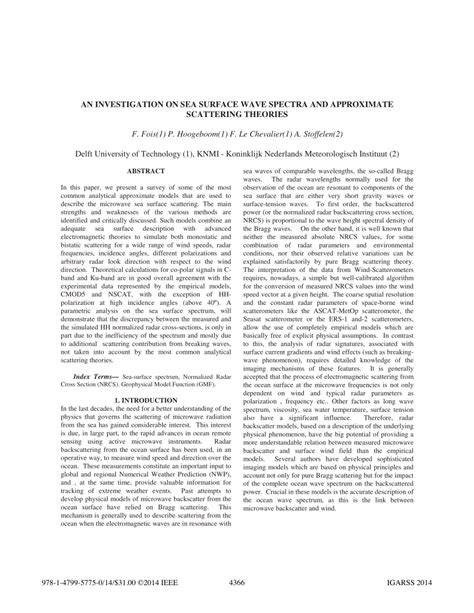 Pdf An Investigation On Sea Surface Wave Spectra And Approximate