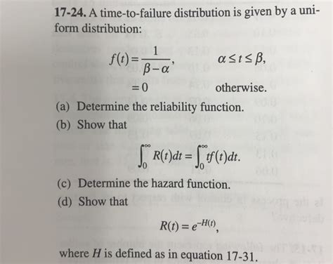 Solved A Time To Failure Distribution Is Given By A Chegg