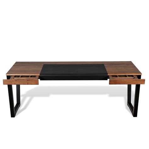 Design Executive And Connected Desk In Solid Wood With Integrated Sockets For Sale At 1stDibs