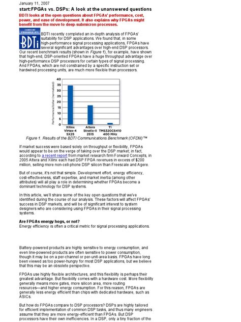 start fpgas vs dsps a look at the unanswered questions pdf field