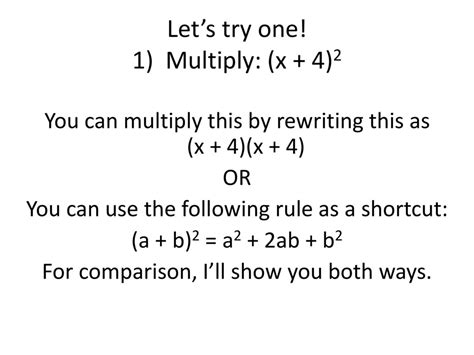 Use Patterns To Multiply Special Binomials Ppt Download