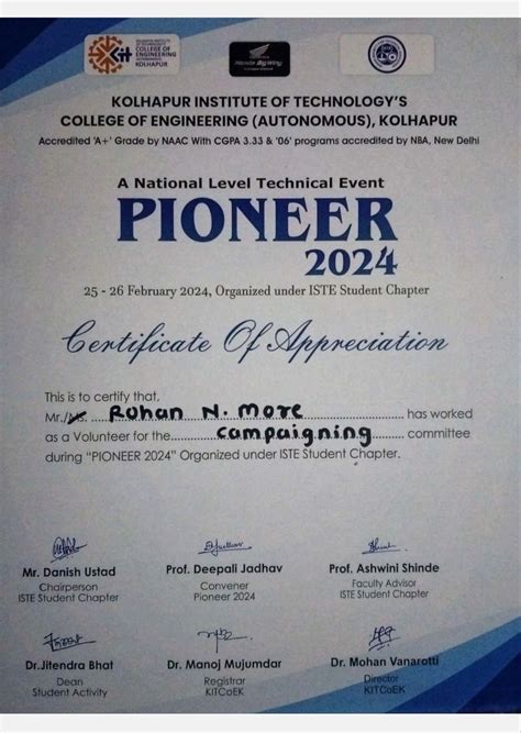 Happy To Be A Part Of A National Level Technical Event Pioneer 2024