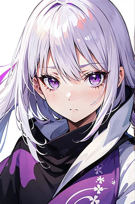 White Haired Anime Girl With Purple Eyes Profile For Revelation M