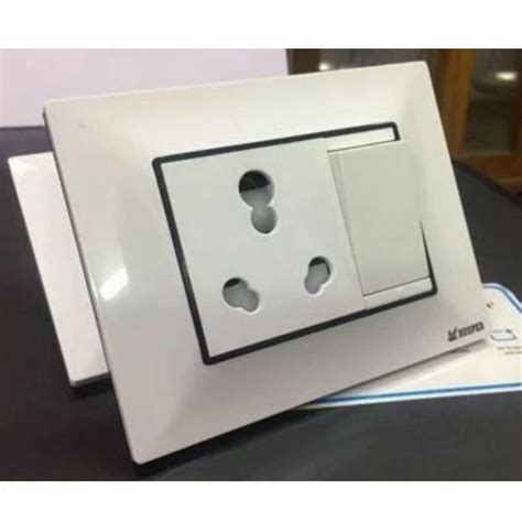 16a Hosper One Way Modular Switch 3 Pin Socket Combination Polycarbonate At ₹ 40 Piece In Deoria
