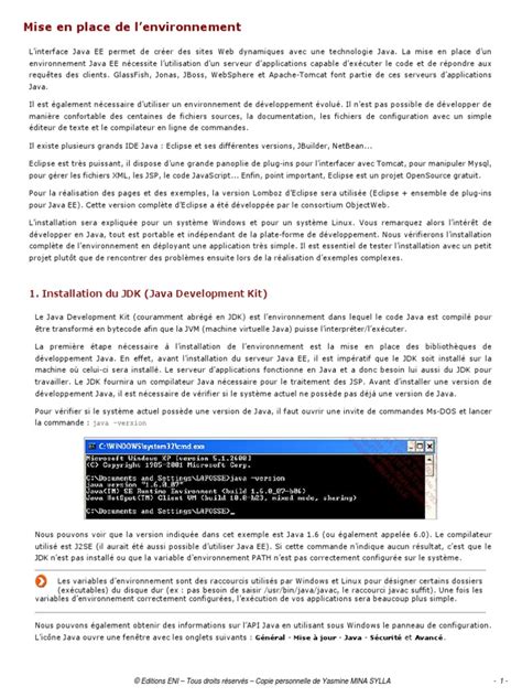 1 5 mise en place de l environnement pdf java langage de