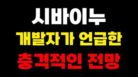 시바이누 코인 개발자가 언급한 충격적인 전망 Youtube