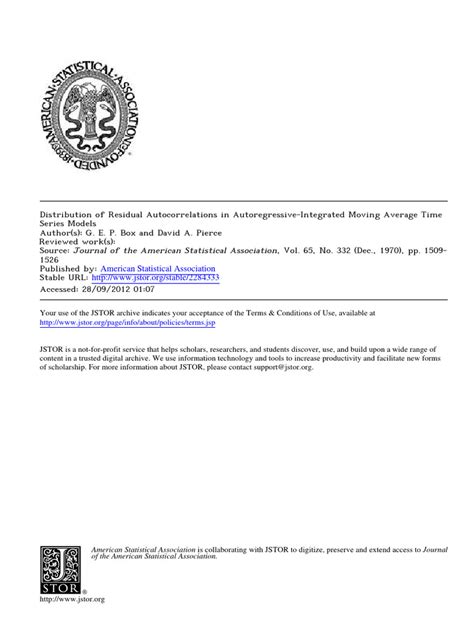 American Statistical Association Pdf Autoregressive Integrated Moving Average