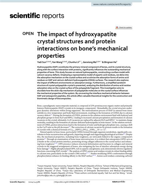 Pdf The Impact Of Hydroxyapatite Crystal Structures And Protein