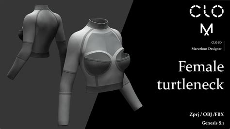Artstation Female Turtleneck Marvelous Designerclo3d Project File