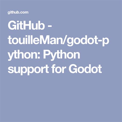 Python Support For Godot