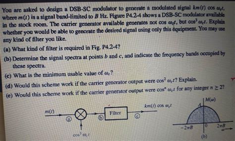Solved You Are Asked To Design A DSB SC Modulator To Chegg
