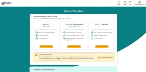 New Toefl Registration And User Account System Test Resources