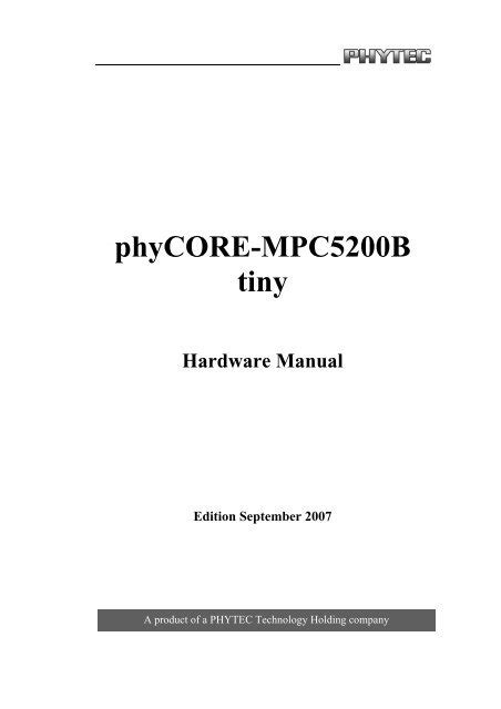 Hardware Manual Phytec
