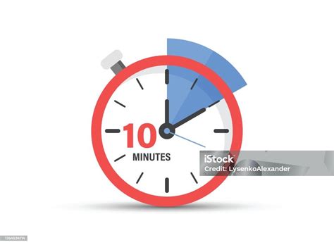 플랫 스타일의 스톱워치 아이콘에서 10분 격리된 배경에 있는 시계 얼굴 타이머 벡터 그림 카운트다운 사인 사업 개념 0명에 대한 스톡 벡터 아트 및 기타 이미지 Istock