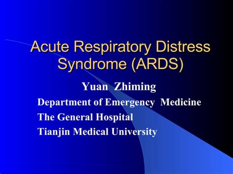Pediatric Acute Respiratory Distress Syndrome Ards Pptx