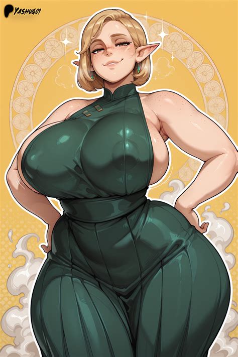 Rule 34 Ai Generated Bare Thighs Blonde Hair Breasts Brown Eyes Elf Elf Ears Elf Female Female