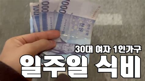 월세 단칸방 흙수저 여자의 일주일 식비 Youtube