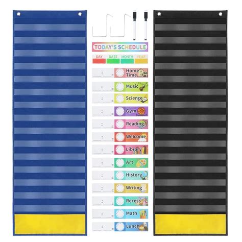Daily Schedule Pocket Chart Classroom Schedule With Dry Erase Pen Schedule Chart £18 39