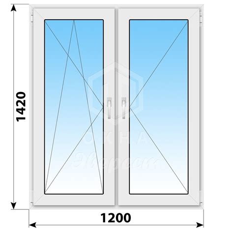 Двухстворчатое пластиковое окно 1200x1500 ПО-П - купить недорого в ...